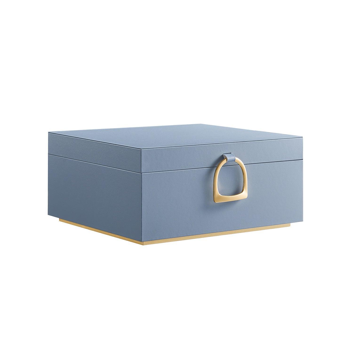 2-Layer Jewelry Box with Handle Misty Blue