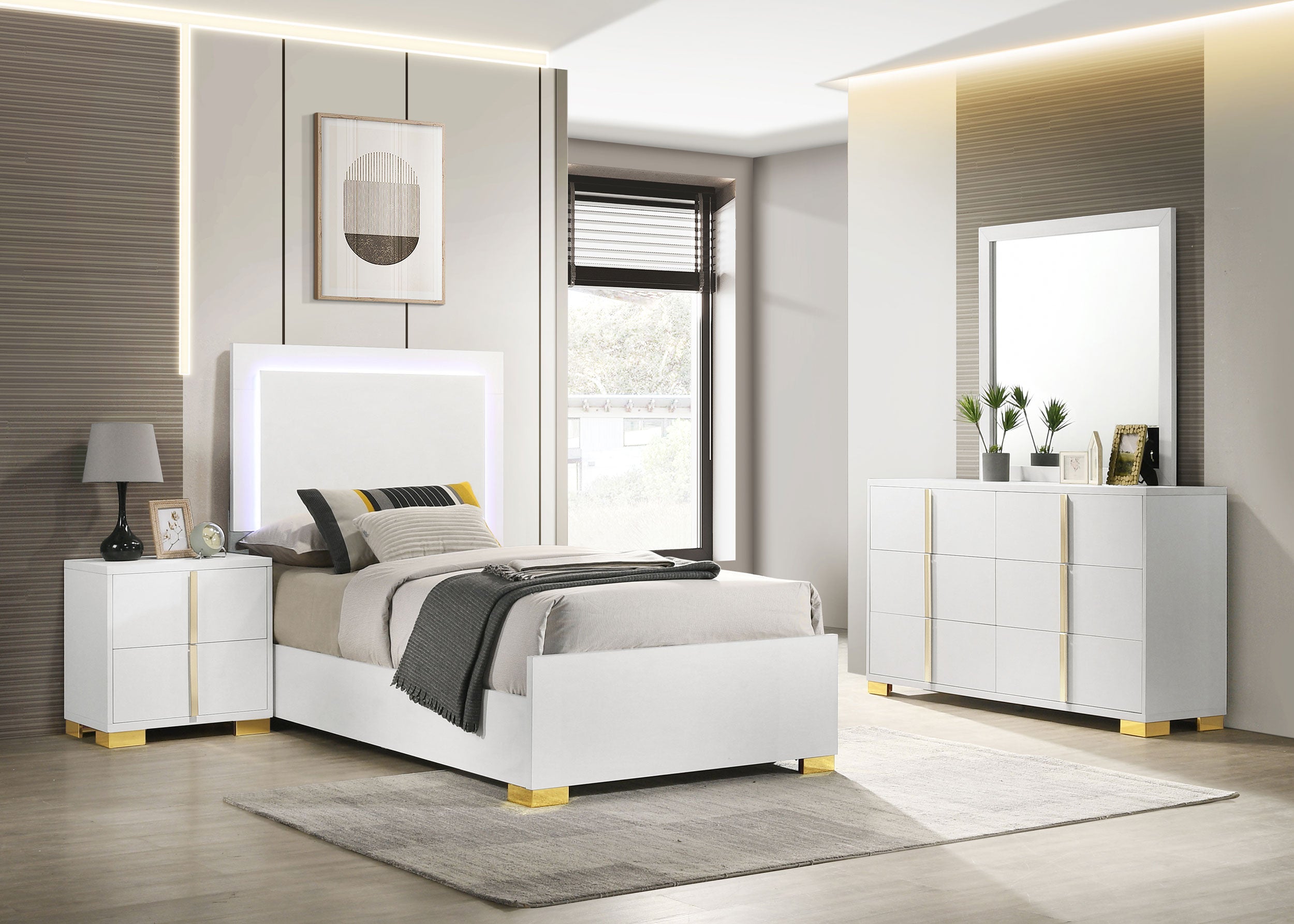 Marceline 4-piece Twin Bedroom Set White | FredCo