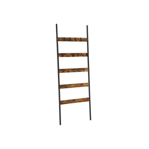 5-Tier Ladder Shelf with Hooks