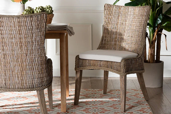 bali & pari Derris Natural Rattan Dining Chair with Cushion - Tall Win