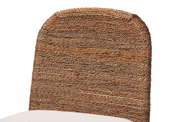 bali & pari Nadim Modern Bohemian Natural Seagrass and Acacia Wood Cou