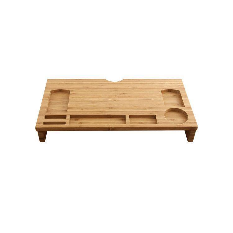 Bamboo Monitor Stand Organizer