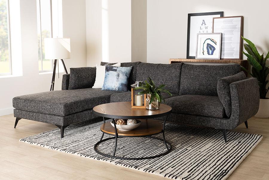 Baxton Studio Cantu Modern Gravel Twill Fabric Left Facing Sectional S