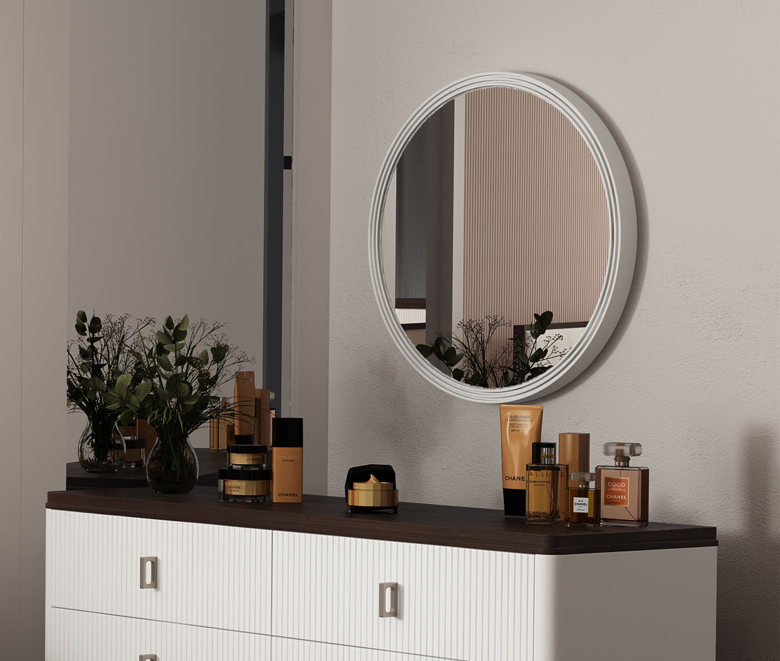 Carena Gray Round Mirror | FredCo