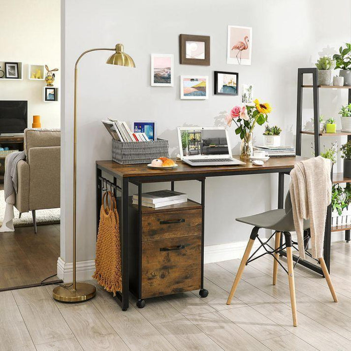 Computer Desk, 55 Inch Writing Desk, Office Desk with 8 Hooks, For ...