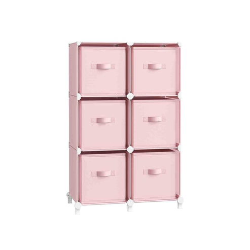 Cube Storage Organizer with 9 Storage Boxes Jelly Pink