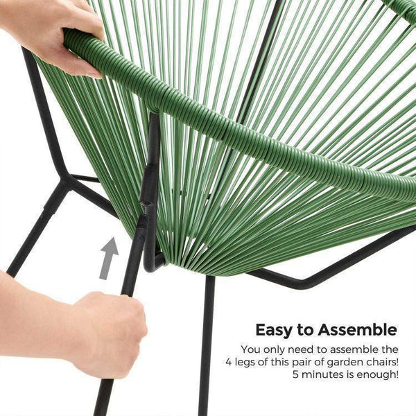 Light Green 3-Piece Outdoor Acapulco Chair