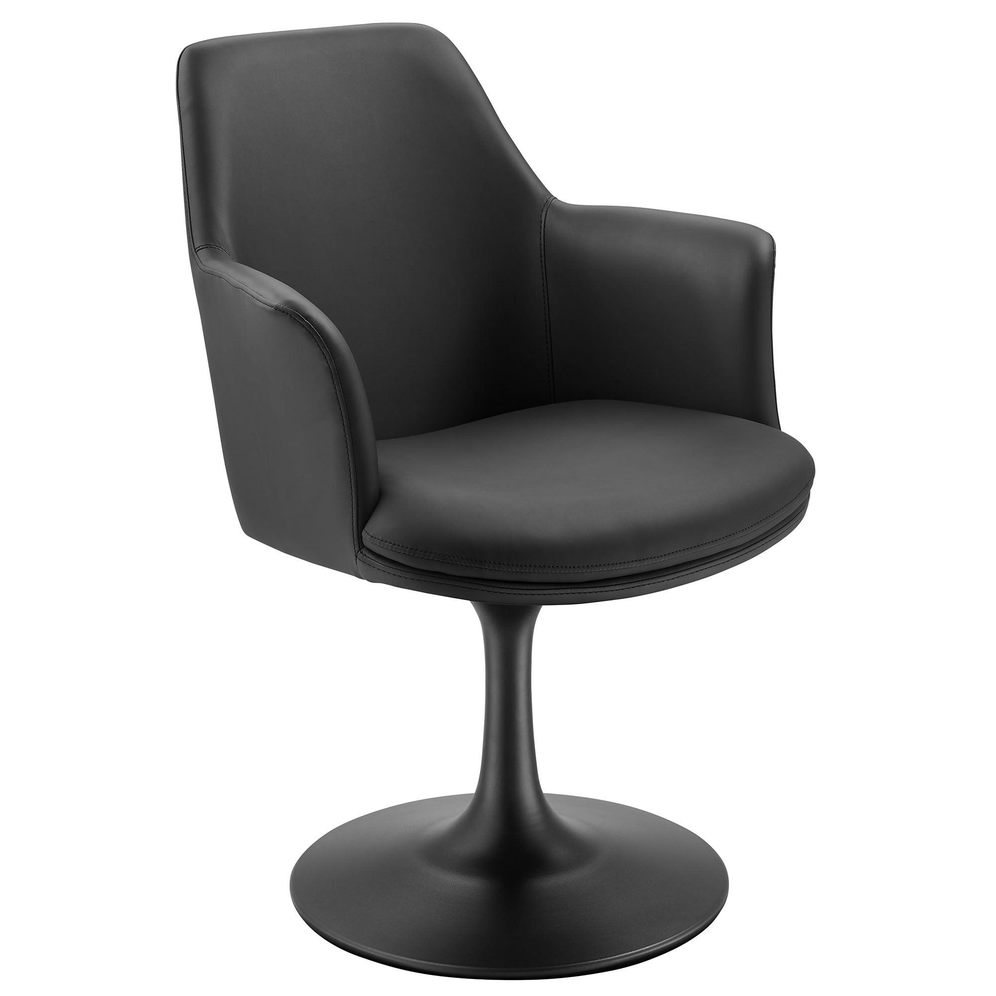 Lippa Vegan Leather Swivel Dining Armchair by Modway | FredCo