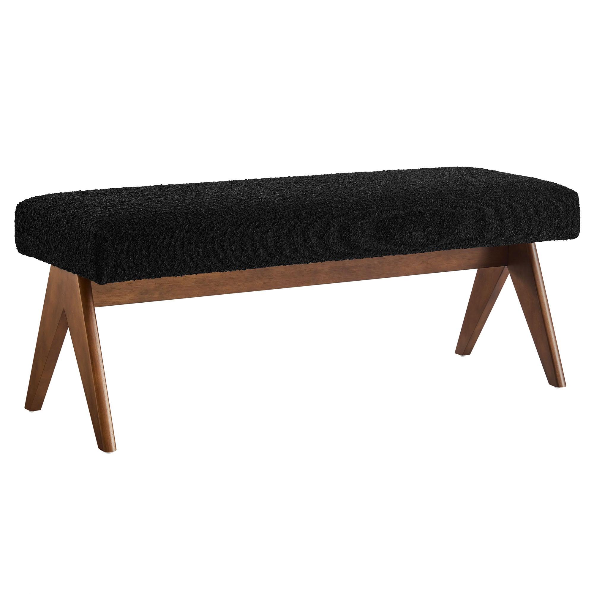 Lyra 47" Boucle Upholstered Bench by Modway | FredCo