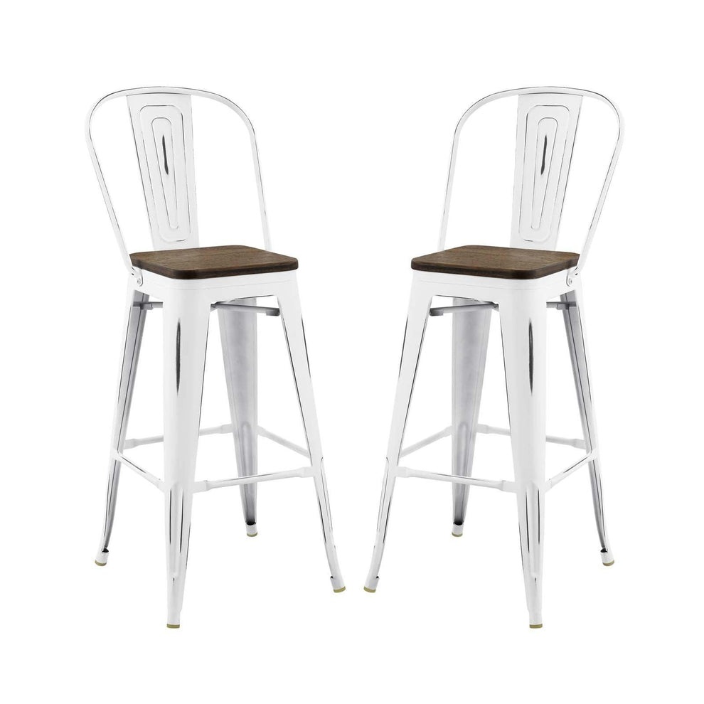 Modway Promenade Bar Stool Metal Set of 2 | FredCo