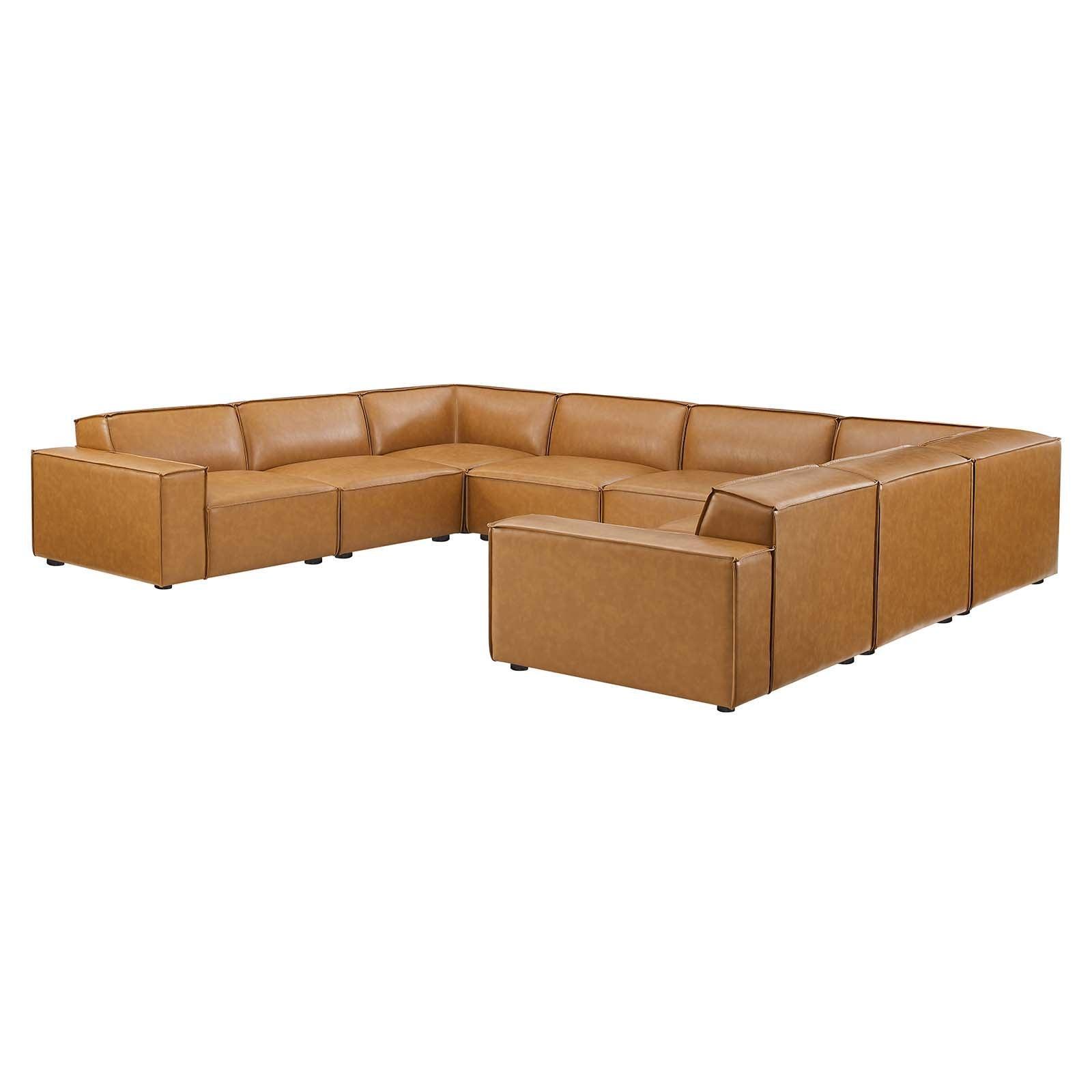 Modway Restore 8-Piece Vegan Leather Sectional Sofa | FredCo