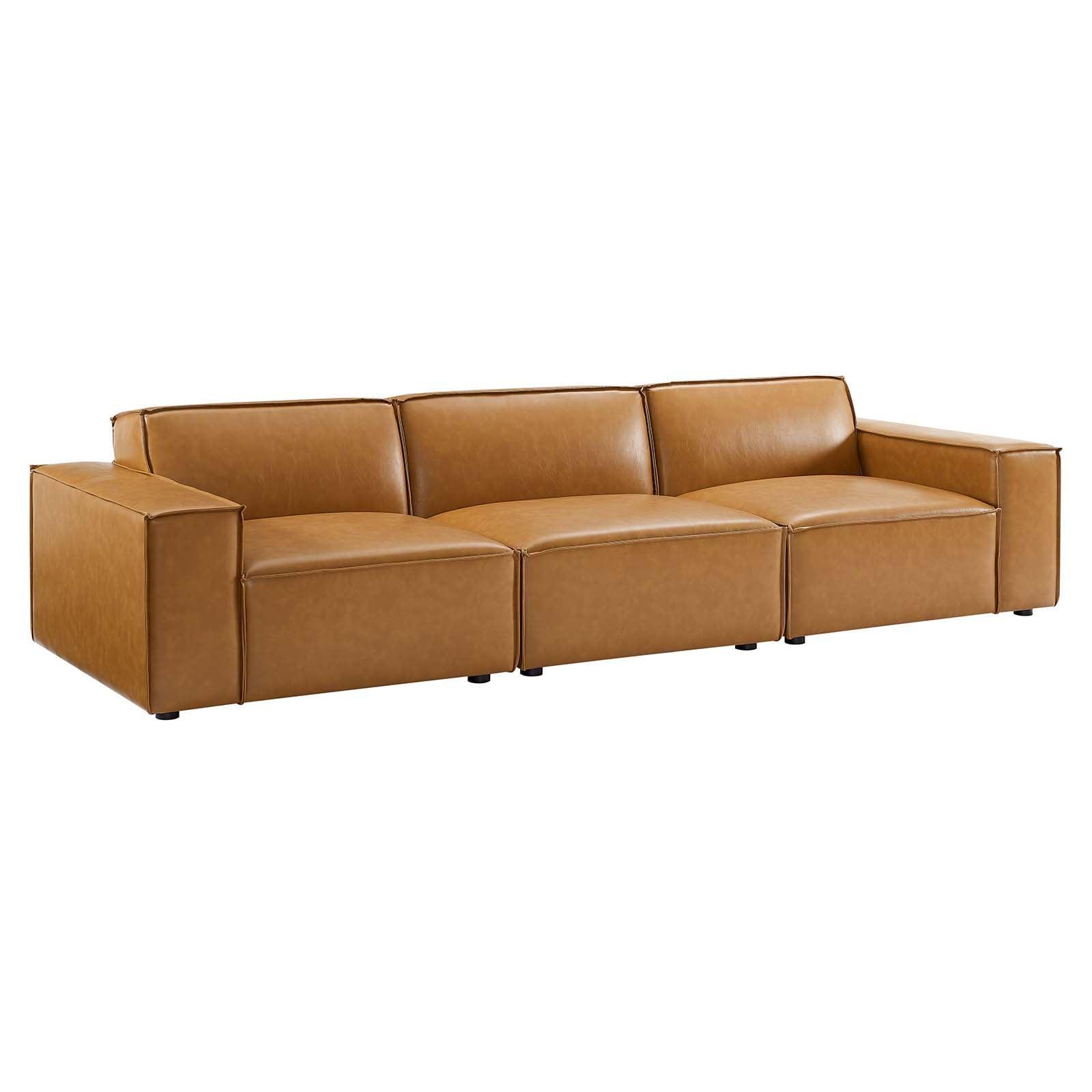 Modway Restore Vegan Leather 3-Piece Sofa | FredCo