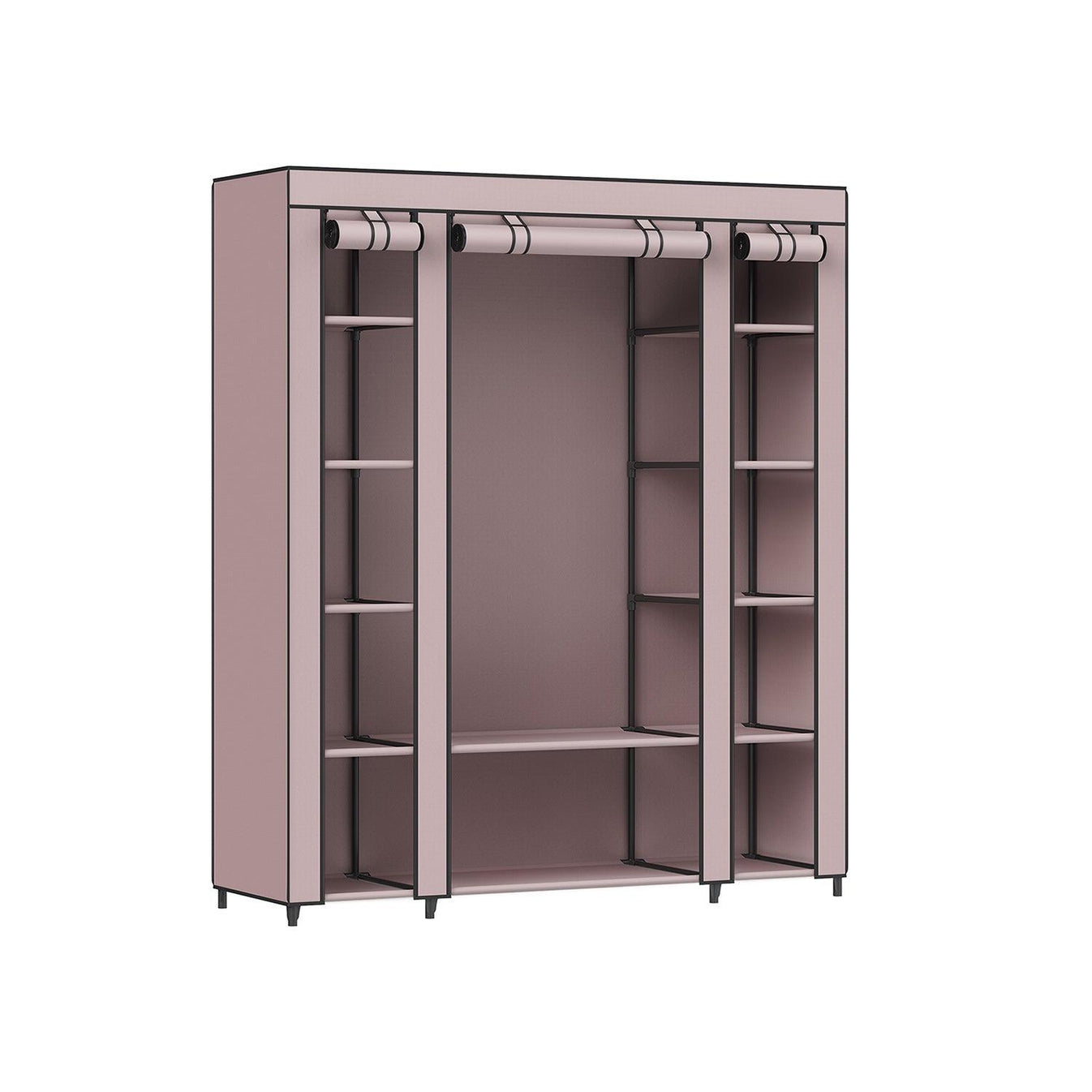 Portable Closet with 12 Compartment Dusty Pink