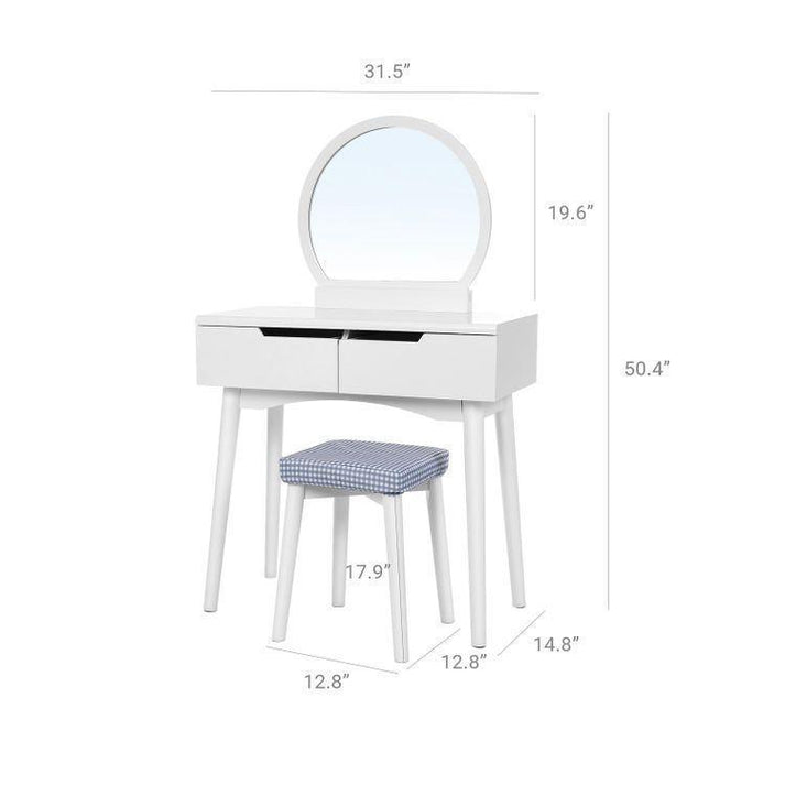 Round Mirror Dressing Table | FredCo