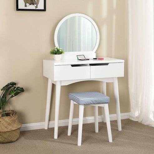 Round Mirror Dressing Table | FredCo