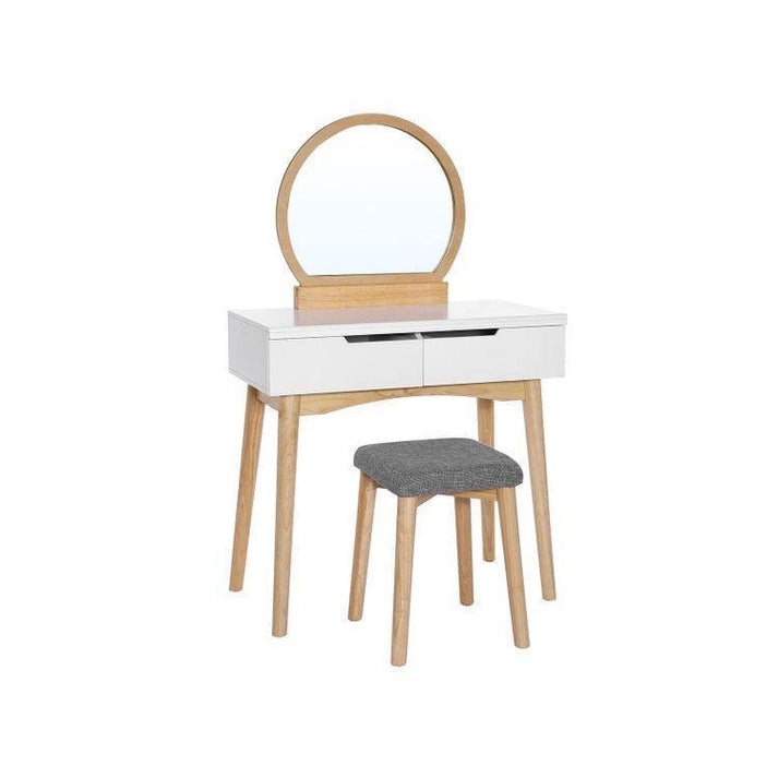 Round Mirror Vanity Table
