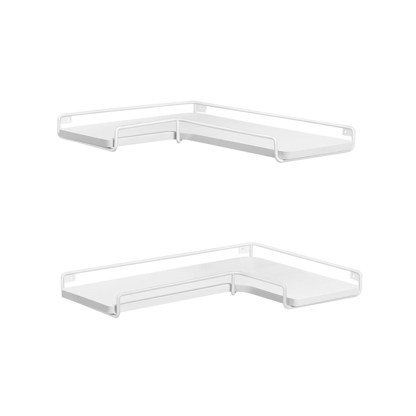 Set of 2 Wall-Mounted Corner Shelves Cloud White | FredCo