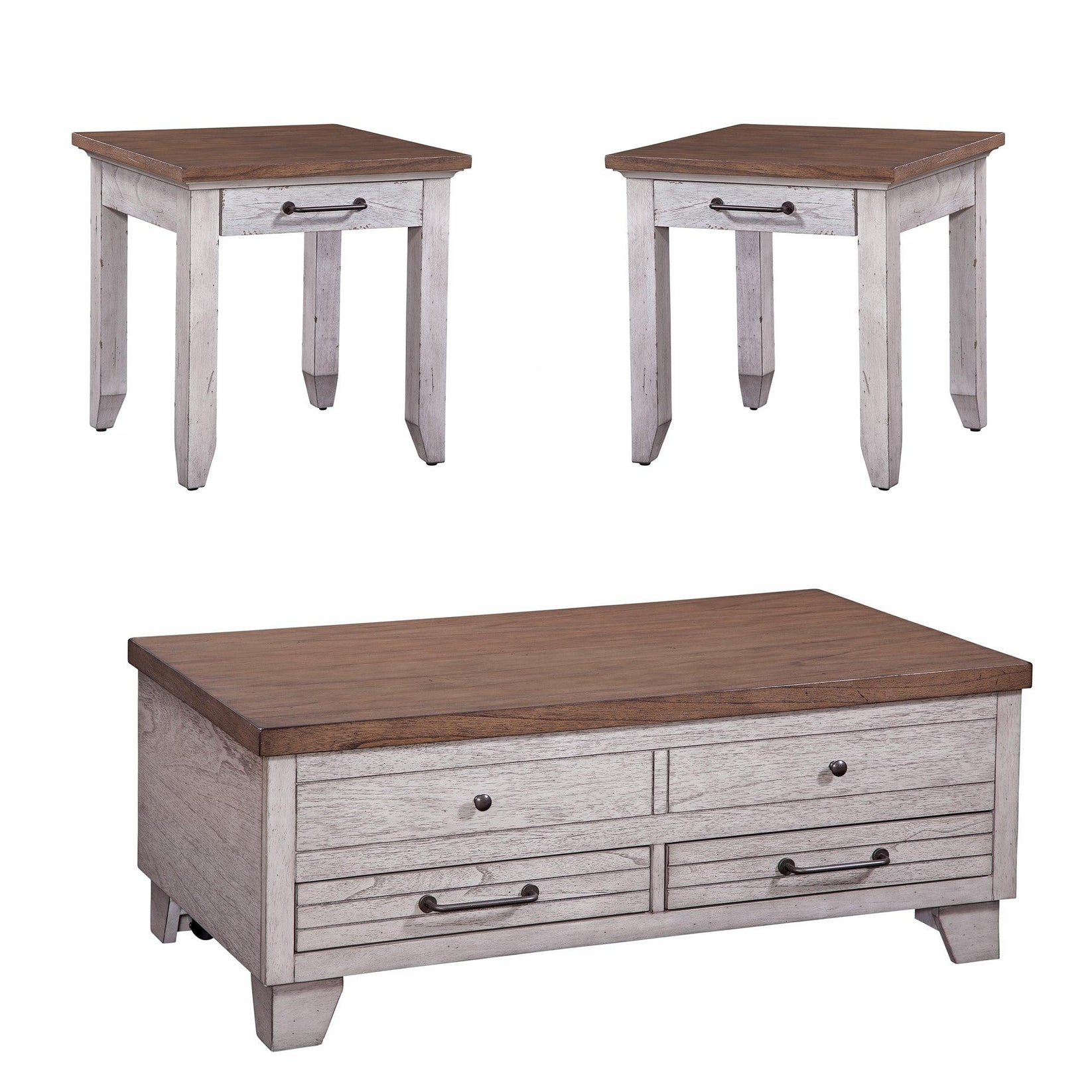 Steve Silver Bear Creek - 3 Piece Table Set - White BC400-2E-3PC | FredCo