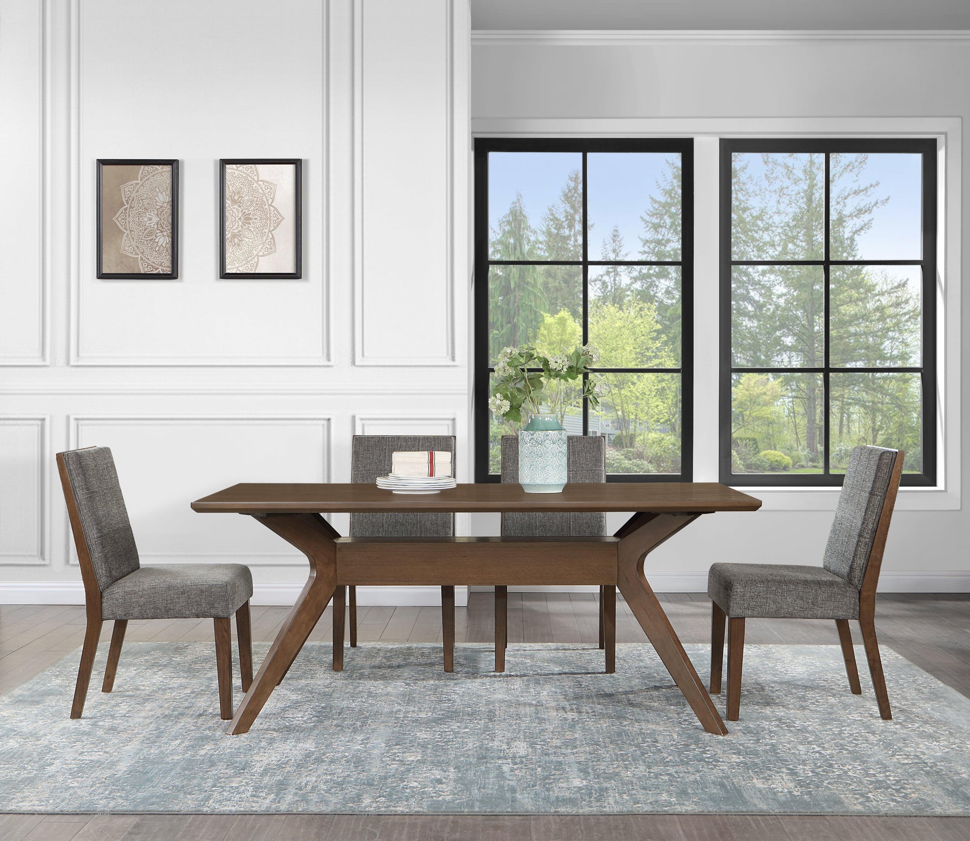 Steve Silver Quinn - 6 Piece Dining Set - Dark Brown QNN500-D6PC | FredCo