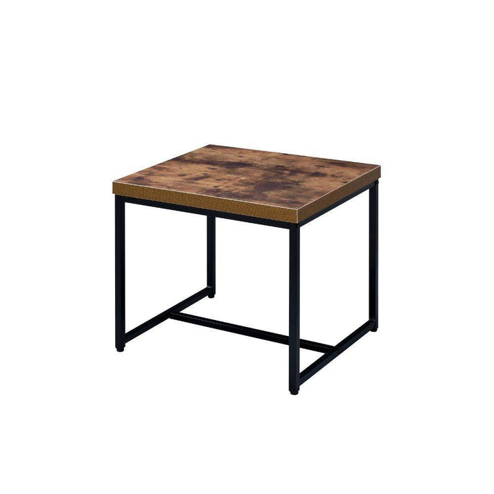 ACME Bob End Table, Weathered Oak & Black | FredCo