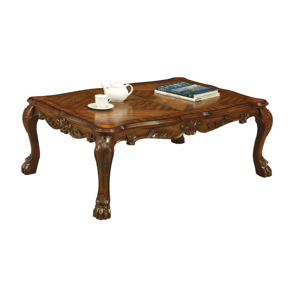 ACME Dresden Coffee Table with Drawers, Cherry Oak