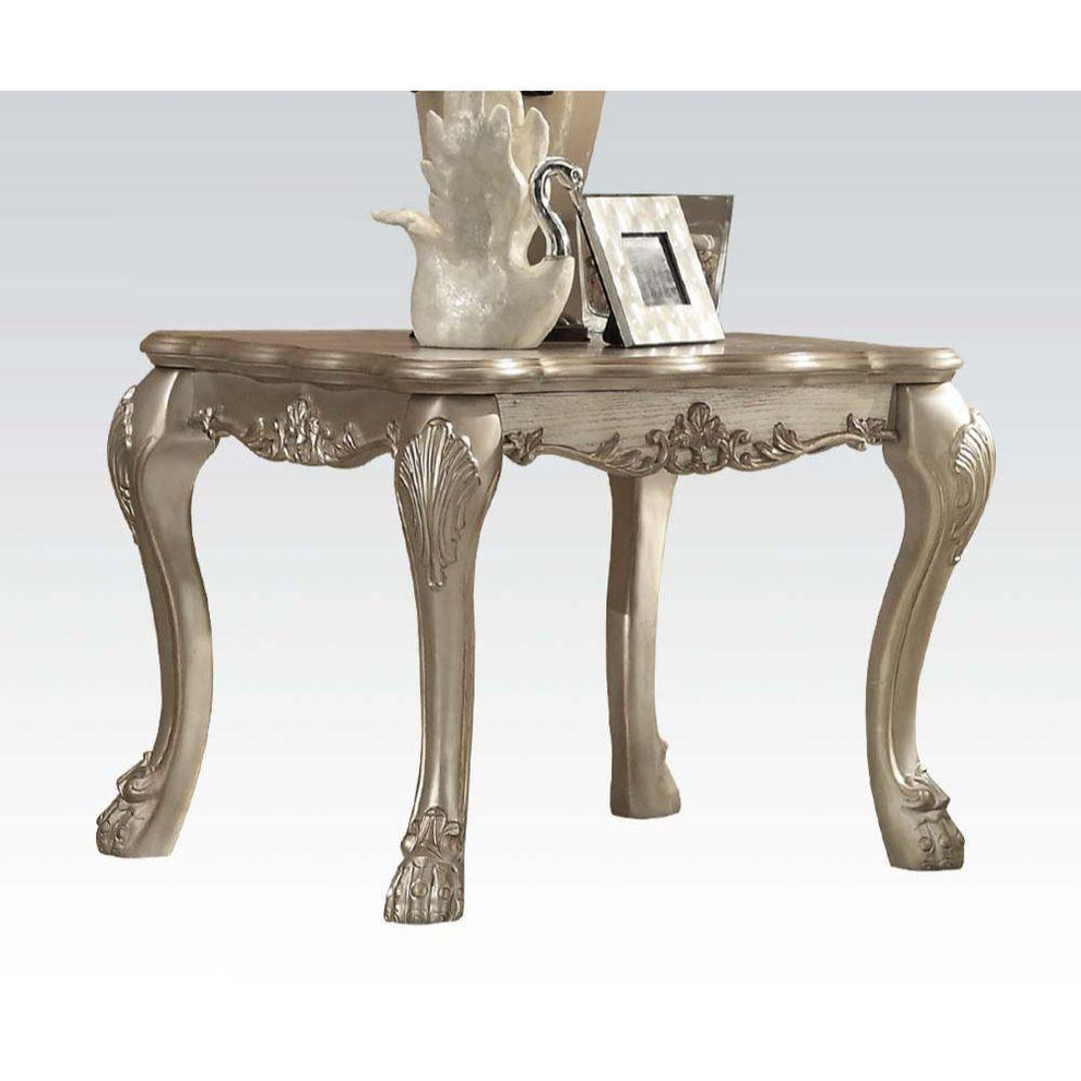 ACME Dresden End Table, Gold Patina & Bone | FredCo