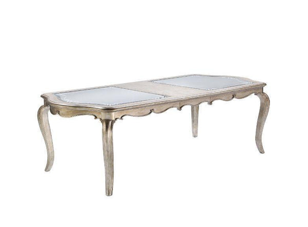 ACME Esteban Dining Table, Antique Champagne Finish
