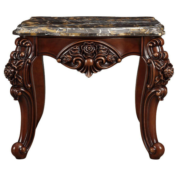 ACME Forsythia End Table, Marble & Walnut | FredCo