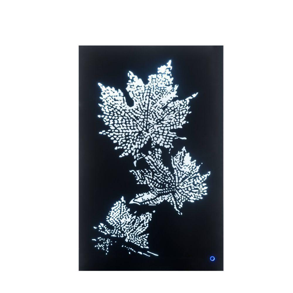 ACME Hadrias Wall Art w/LED, Smoky Glass & Faux Crystal