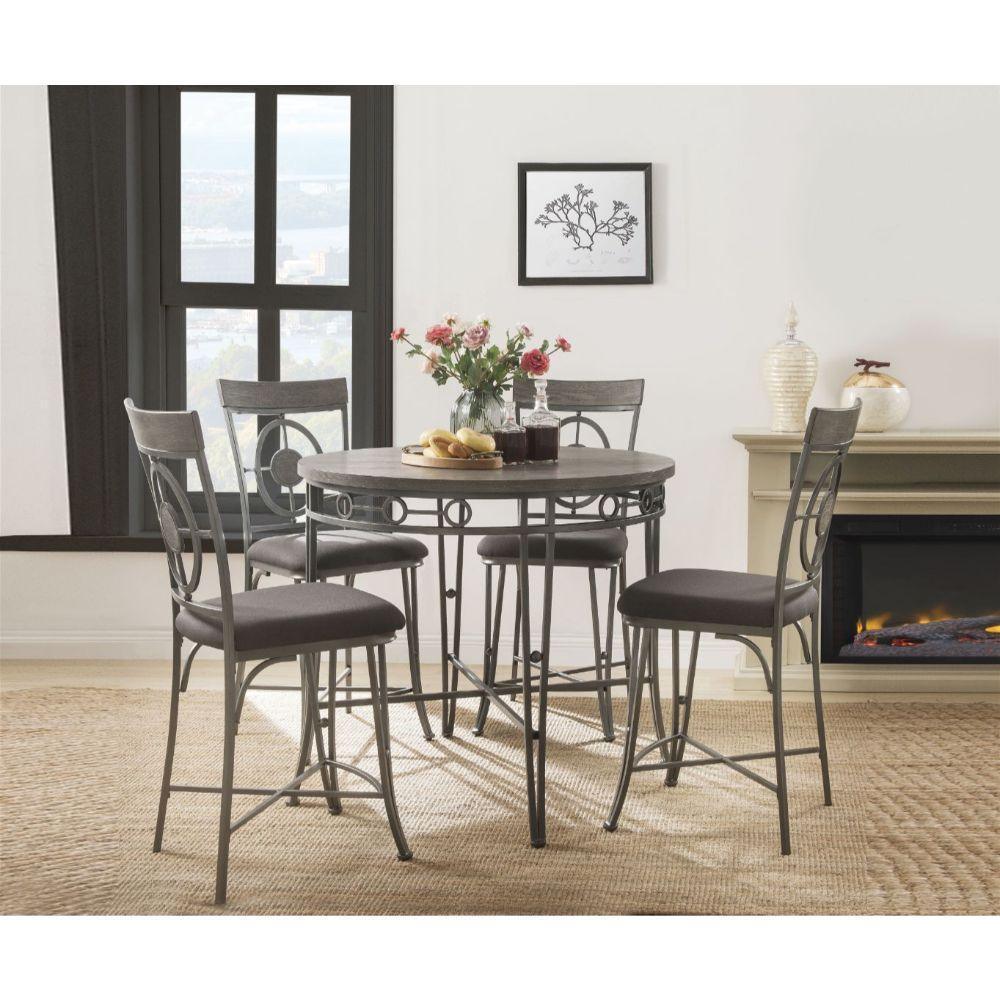 ACME Landis Counter Height Table, Oak & Gunmetal | FredCo