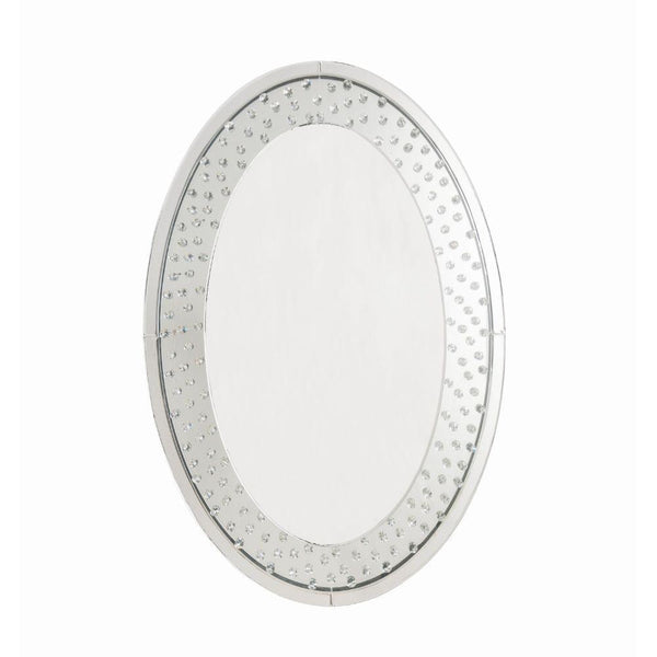 ACME Nysa Accent Mirror (Wall), Mirrored & Faux Crystals | FredCo