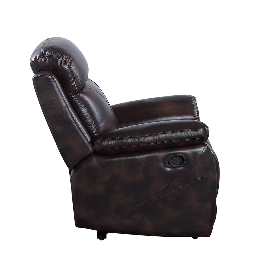 ACME Perfiel Motion Sofa, 2 Tone Dark Brown Top Grain Leather | FredCo