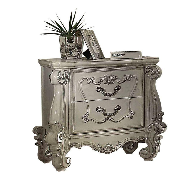 ACME Versailles Nightstand, Bone White | FredCo