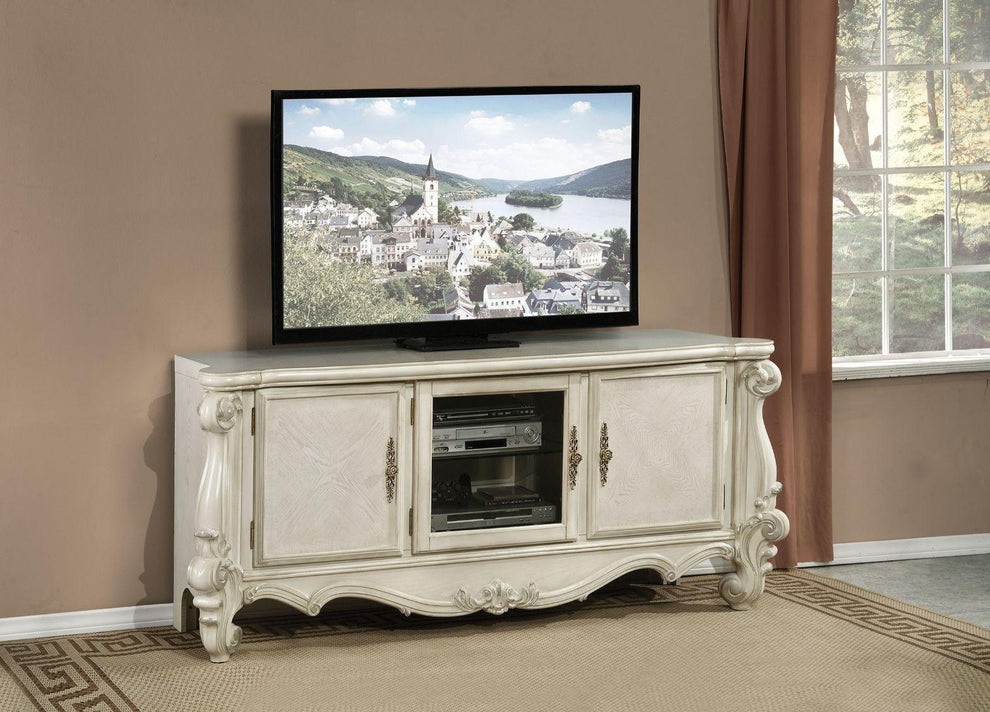 ACME Versailles TV Console, Bone White | FredCo