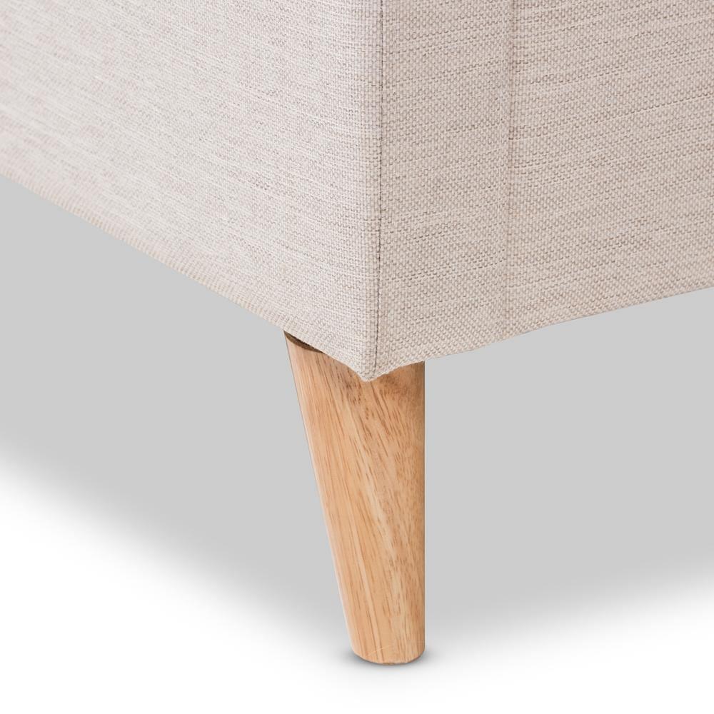 Adelaide Retro Modern Light Beige Fabric Upholstered Queen Size ...
