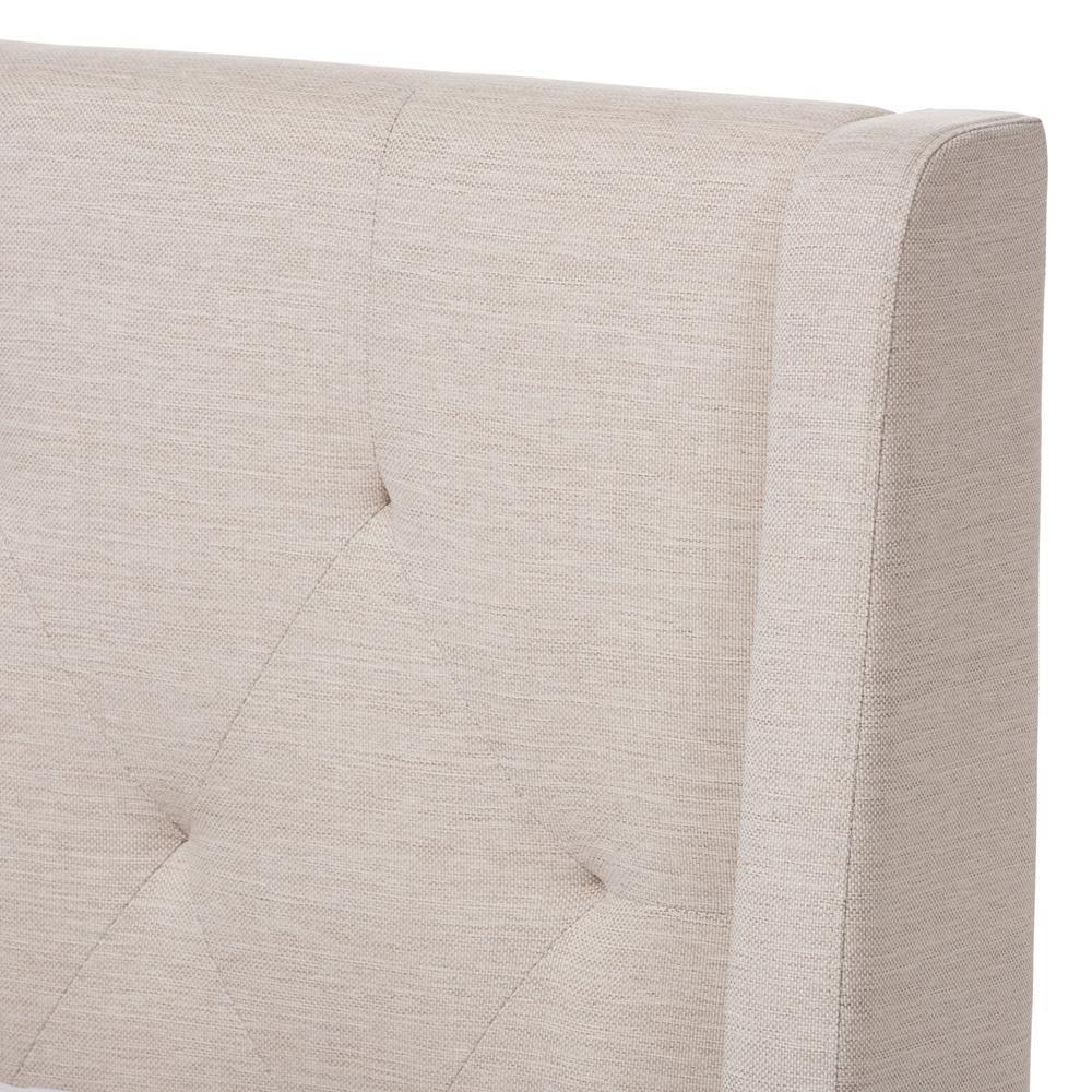 Adelaide Retro Modern Light Beige Fabric Upholstered Queen Size ...