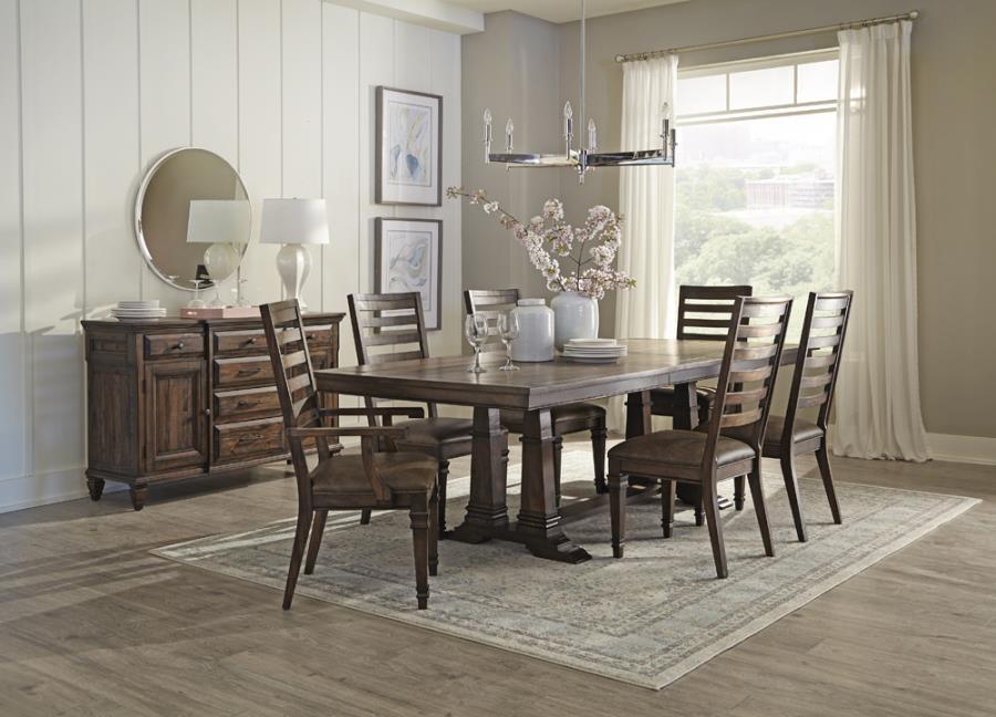 Avenue 7-piece Dining Set with Extension Leaf Vintage Dark Pine 192741 ...