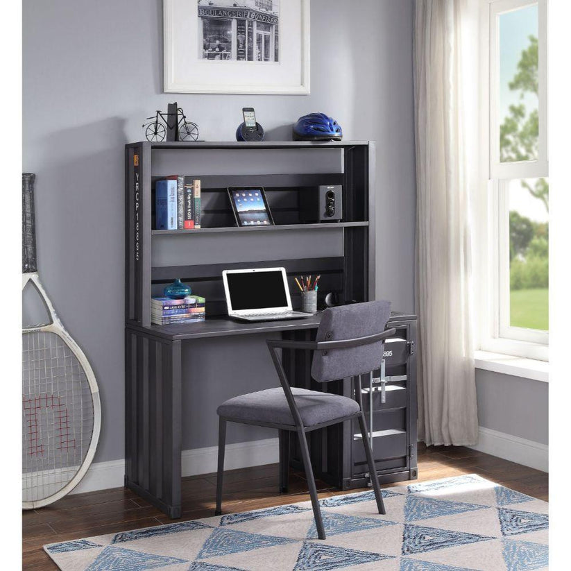 Cargo Writing Desk & Hutch Gunmetal | FredCo