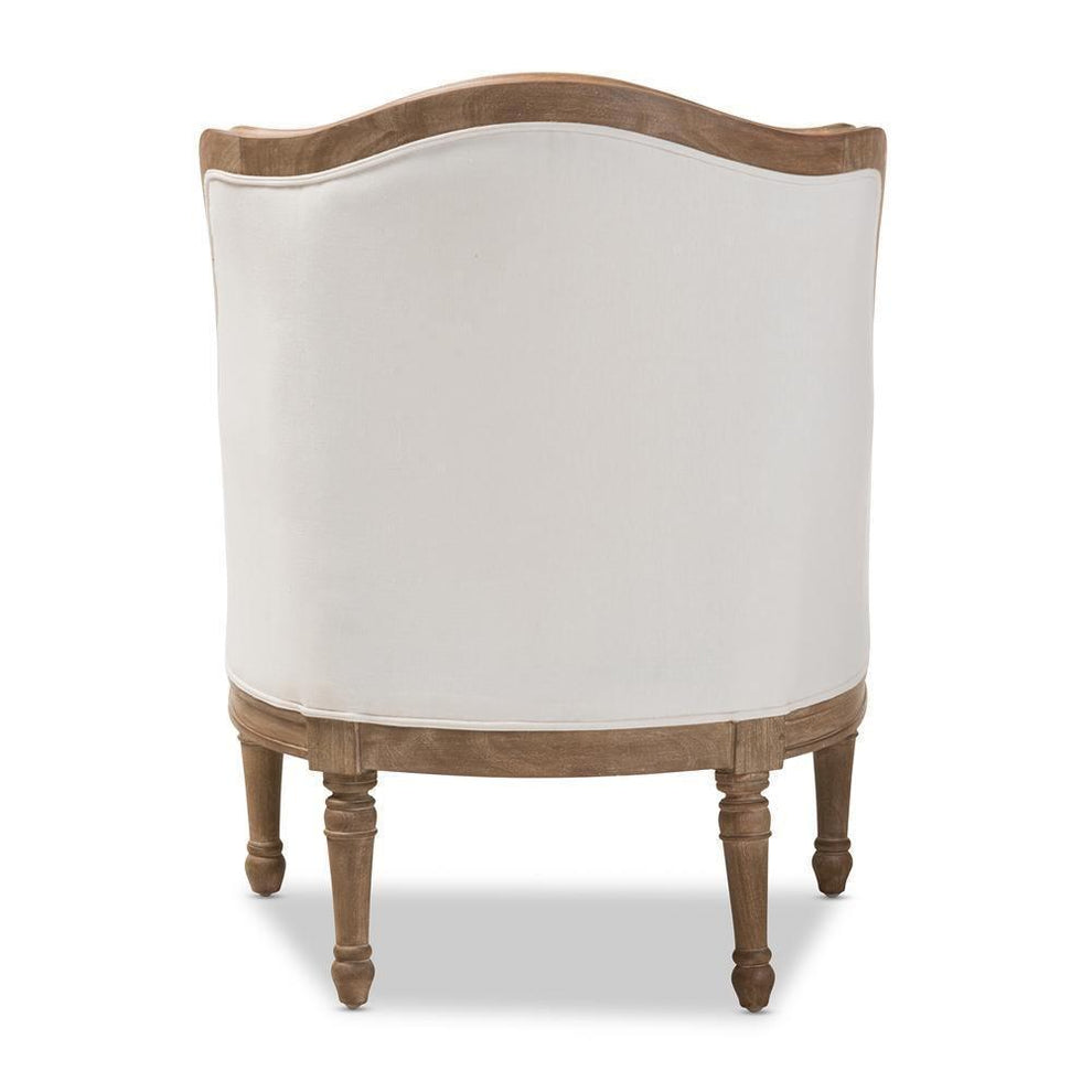 Charlemagne Traditional French Accent Chair-Oak