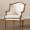 Charlemagne Traditional French Accent Chair-Oak