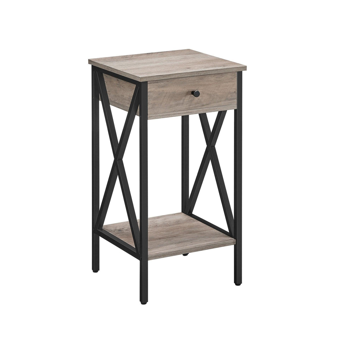Greige Nightstand Bedside Table with Drawer | FredCo