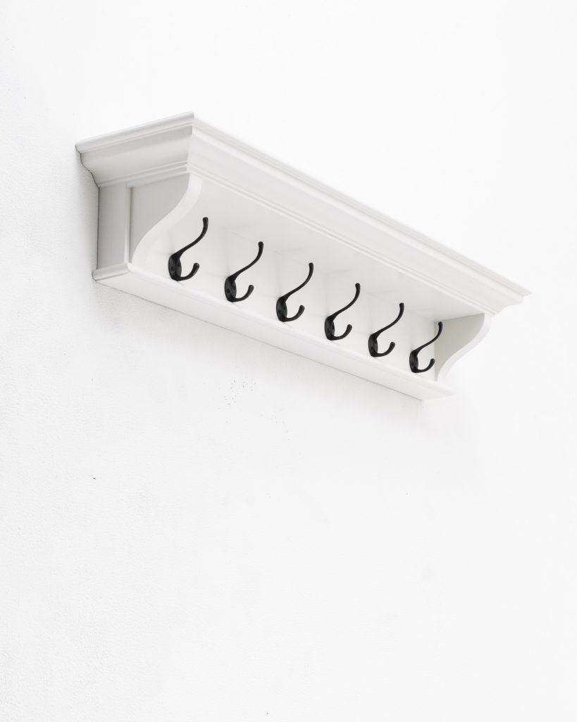 Halifax Classic White 6 Hook Coat Rack 100cm D169 | FredCo