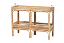 Lombok Modern Bohemian Natural Brown Rattan Console Table | FredCo