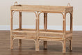 Lombok Modern Bohemian Natural Brown Rattan Console Table | FredCo