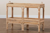 Lombok Modern Bohemian Natural Brown Rattan Console Table | FredCo