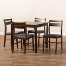 Lovy Modern and Contemporary Gray Fabric Upholstered Dark Walnut ...