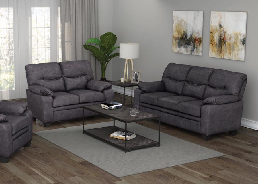Meagan 2-piece Pillow Top Arms Living Room Set Brown 506564-S2 Coaster