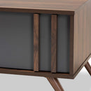 Naoki Modern and Contemporary Two-Tone Grey and Walnut Finished Wood 1 ...