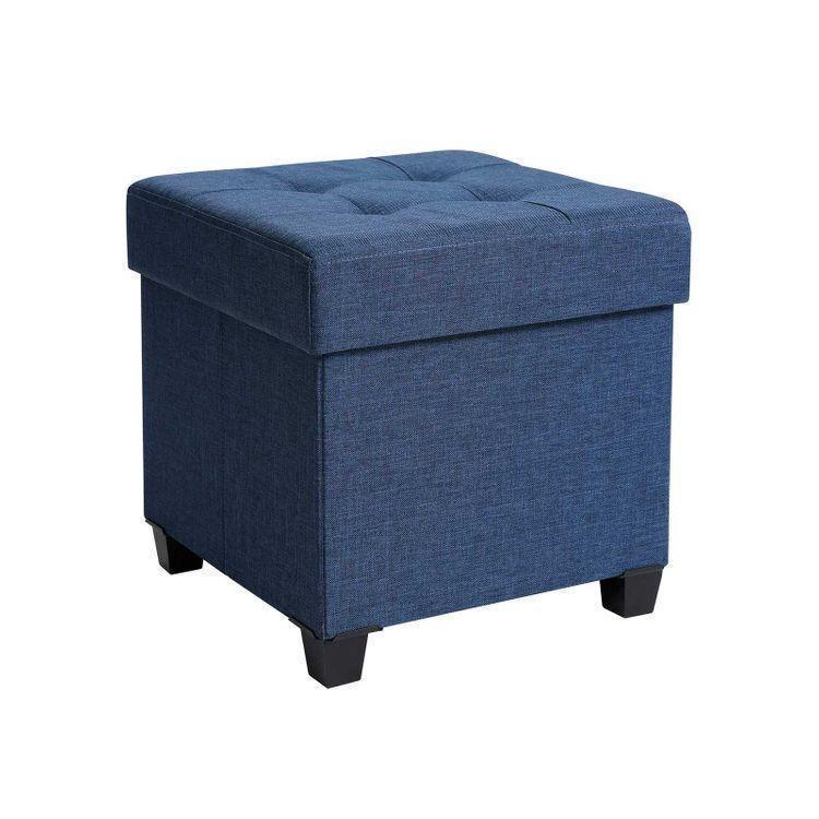 Navy Blue Storage Ottoman | FredCo