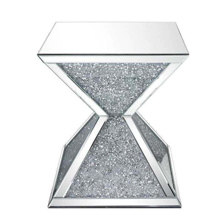 Noralie End Table Mirrored & Faux Diamonds